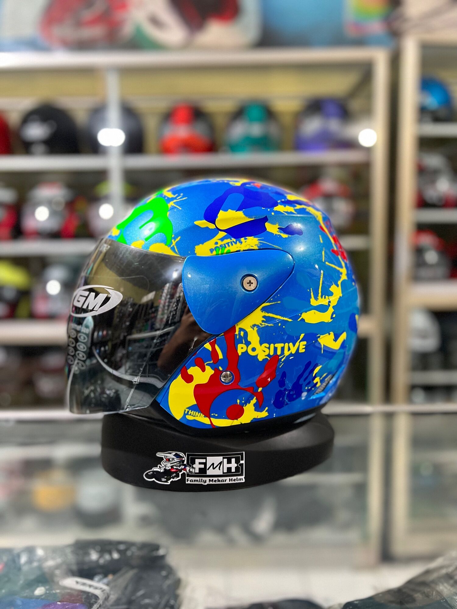 HELM GM EVO MOTIF FINGER HELM HALF FACE ORIGINAL GM | Lazada Indonesia