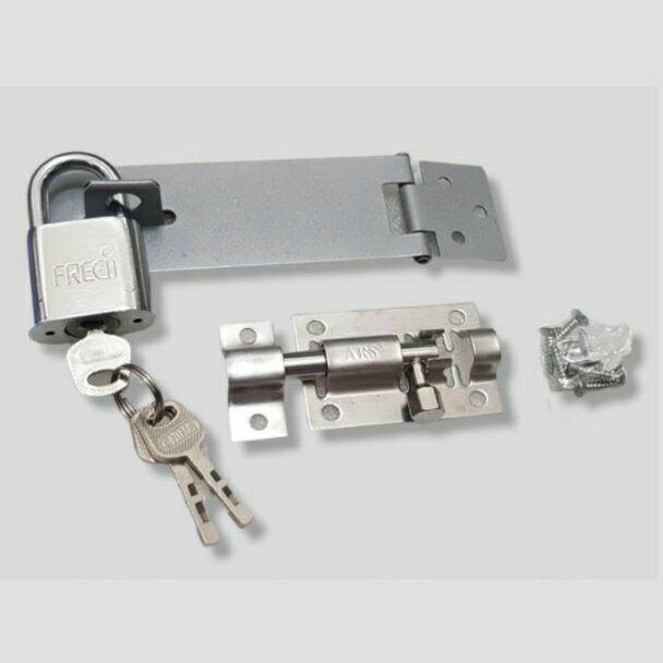 PAKET 3PCS GEMBOK NEKEL 30MM+OVERPAL TEBAL 3 INCH + GRENDEL SELOT STAIN ...