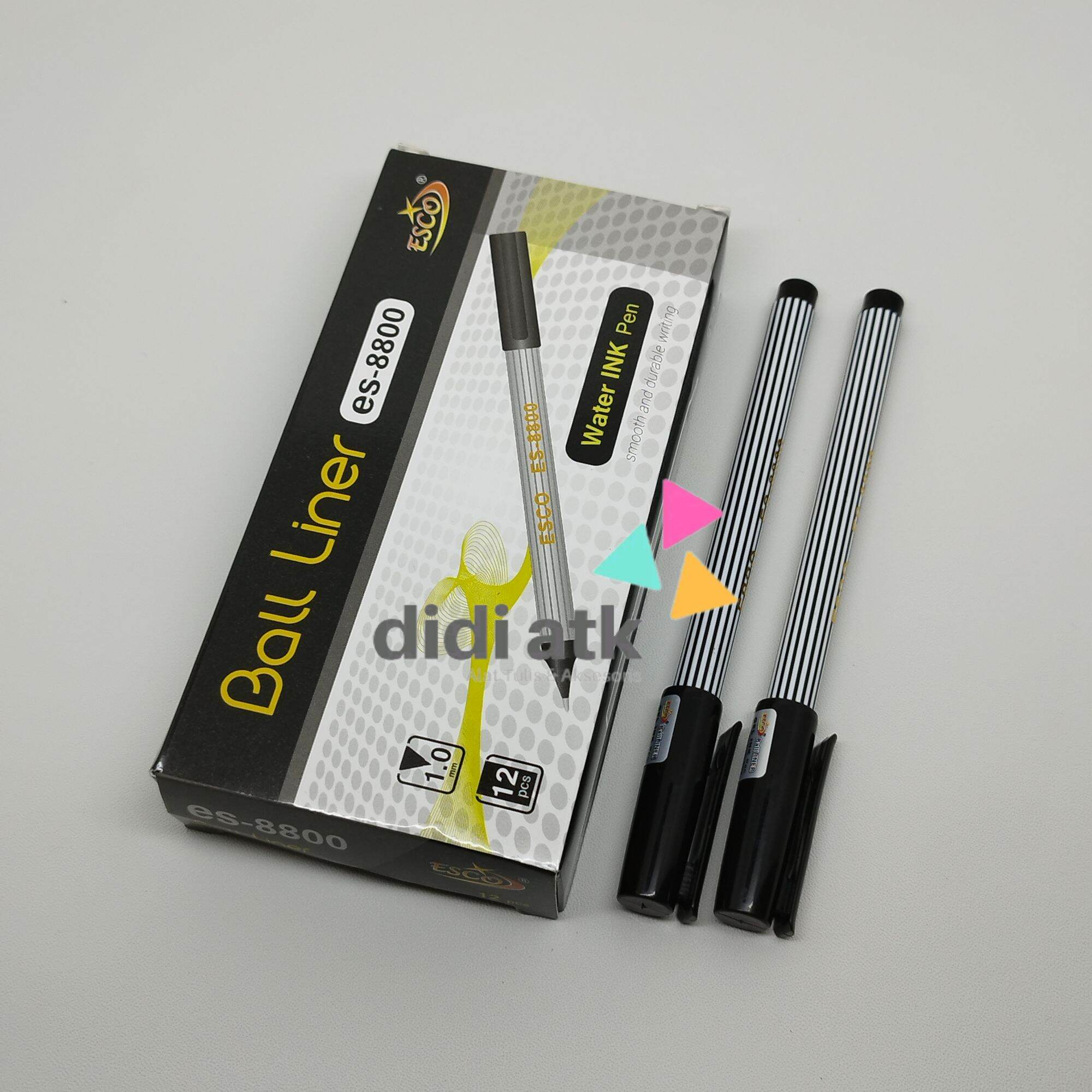 Pulpen Gel Tanda Tangan Ball Liner Esco 1.0mm 1 Pak isi 12 Pcs | Lazada ...