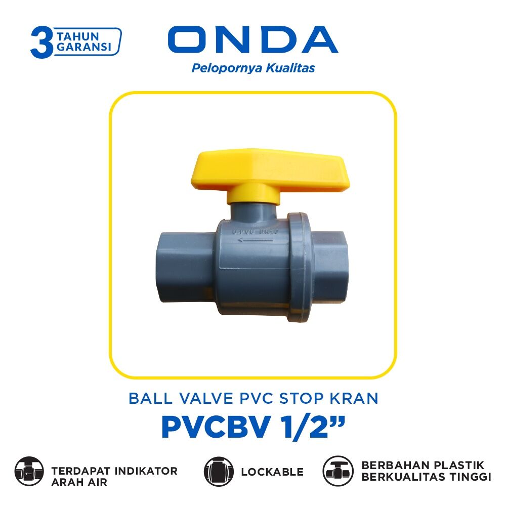 ONDA ball valve PVC / stop kran PVCBV 1/2" | Lazada Indonesia