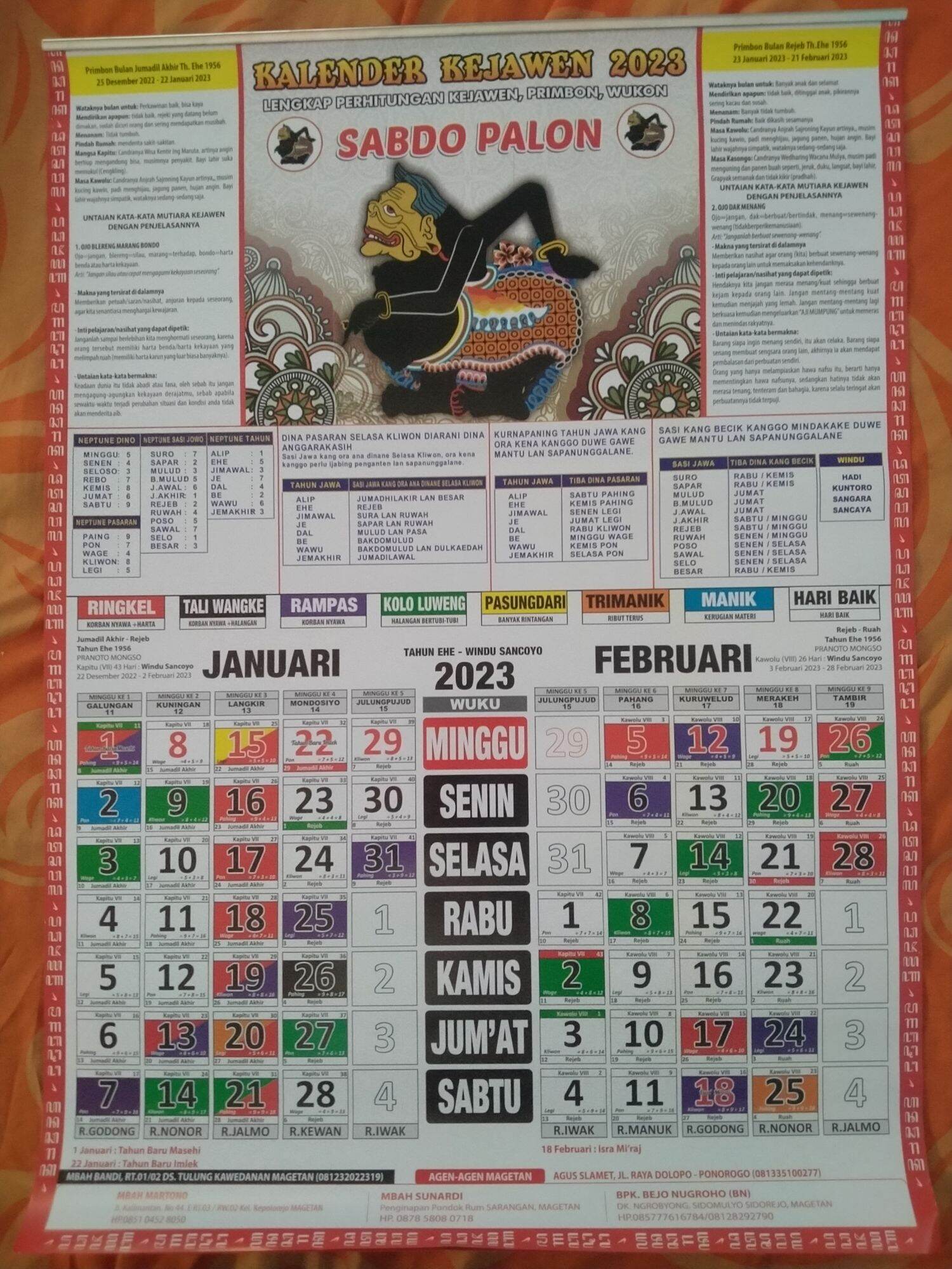 Kalender primbon jawa Sabdo Palon 2025 primbon jawa wuku | Lazada Indonesia