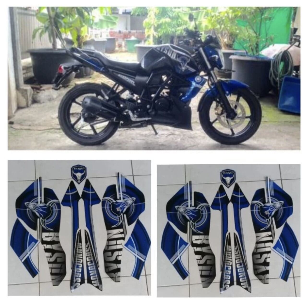 STIKER STRIPING LIS BODY YAMAHA BYSON 2013 2014 BIRU STANDAR | Lazada ...