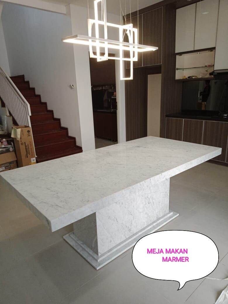 meja makan marmer putih / meja marmer | Lazada Indonesia