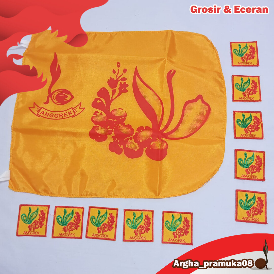 Tanda Regu Pramuka Putri Bunga Anggrek Paket Bed 10 Bendera 1 pcs ...