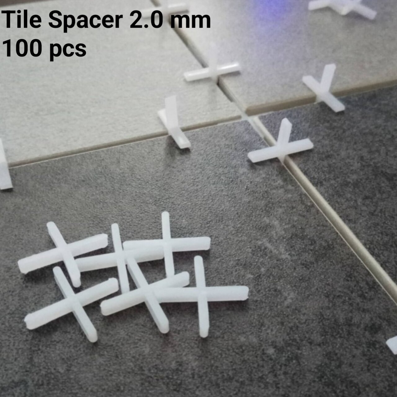 Tile spacer 2 mm tile leveling 2 mm alat untuk mengatur jarak nat kramik, granit dan batu ...