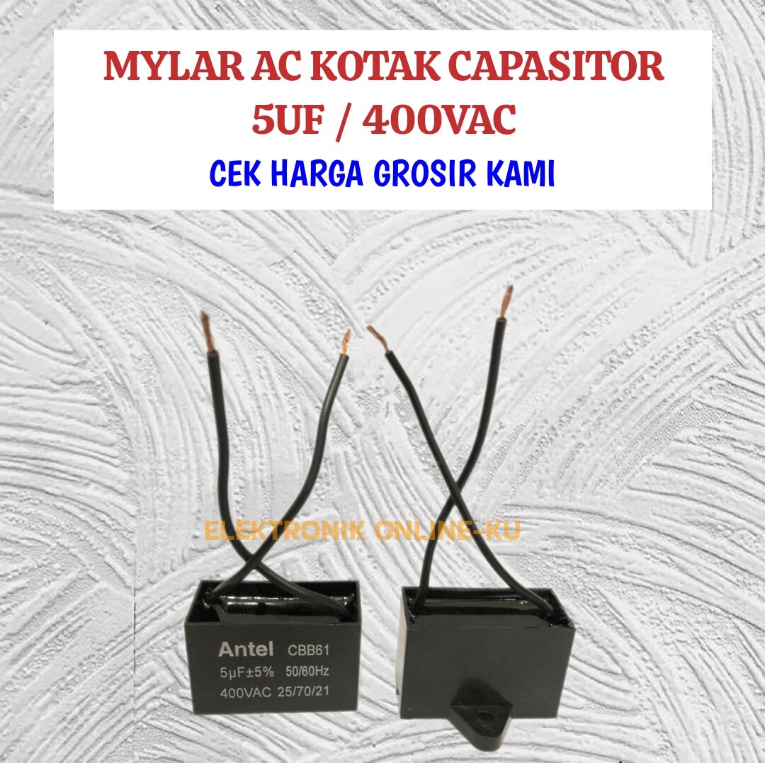 CAPASITOR AC 5UF KAPASITOR KOTAK 5UF 400VAC 450VAC | Lazada Indonesia