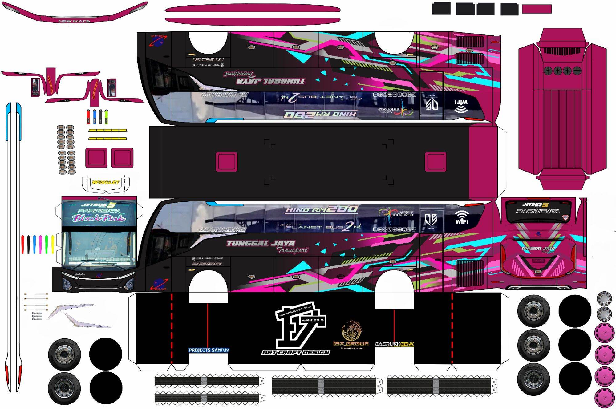 STIKER MINIATUR BUS QQ TRANS NABILA | Lazada Indonesia