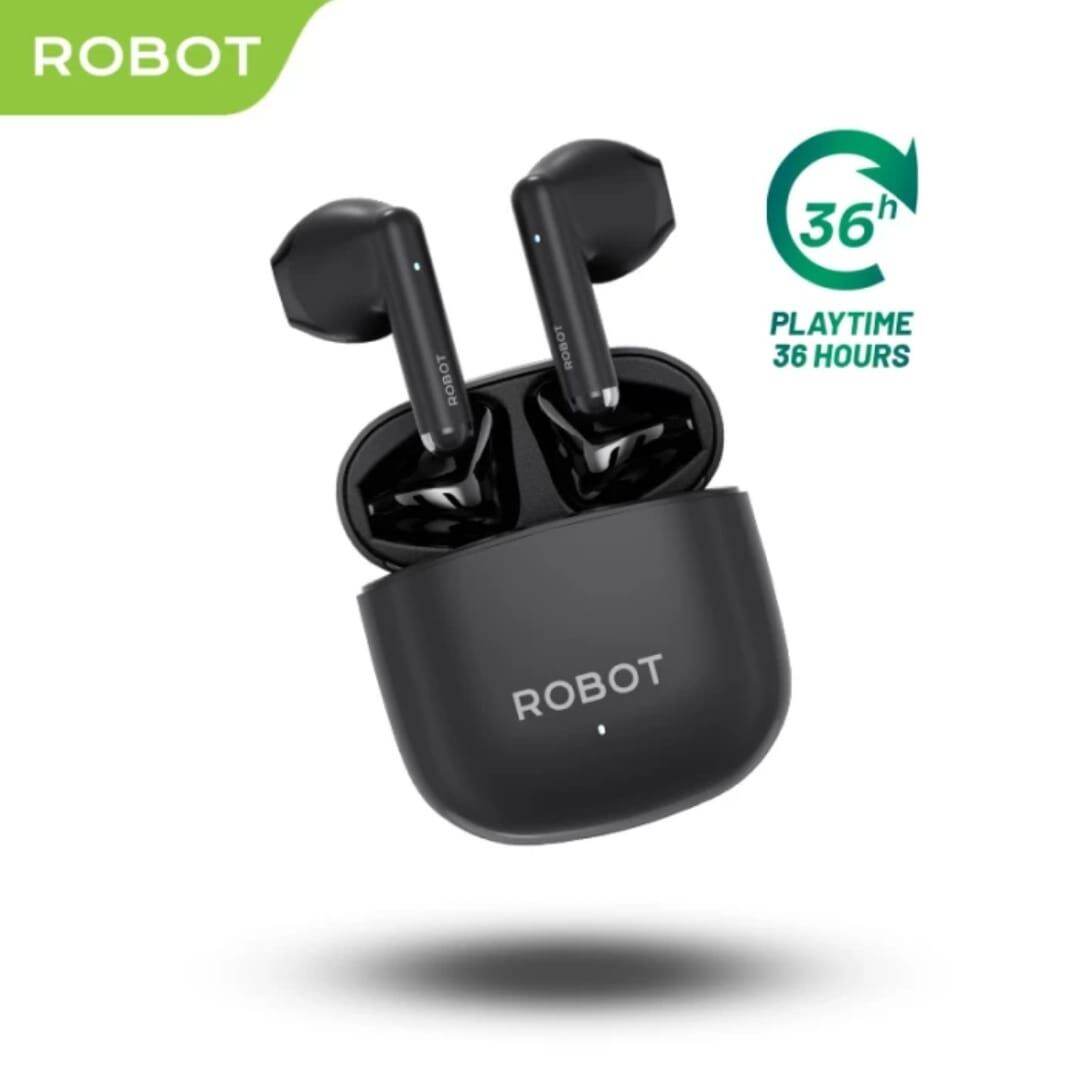 ROBOT Earphone Headset TWS Airbuds T60 Half Ear Wireless Bluetooth 5.3 ...