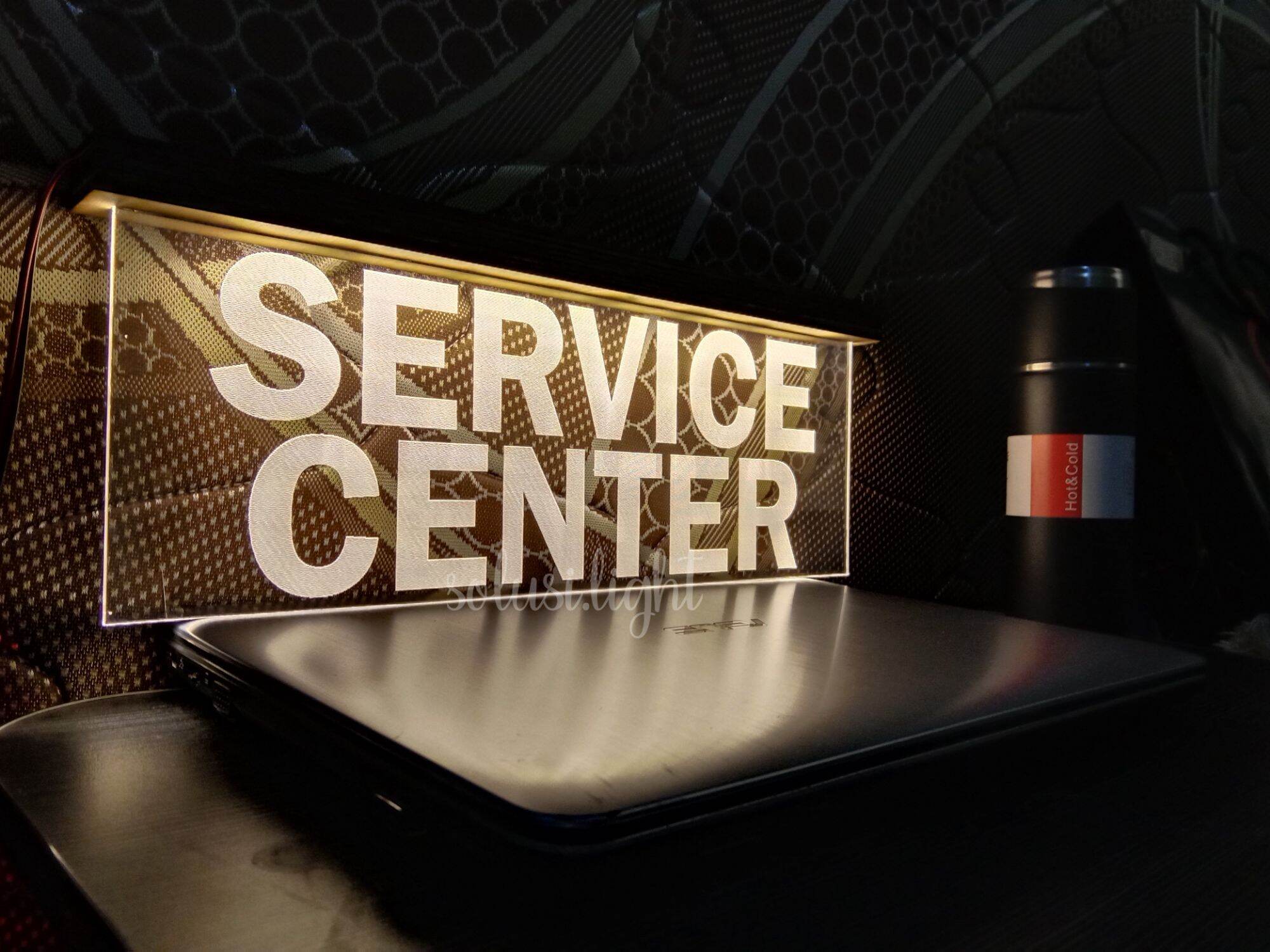 Tulisan SERVICE CENTER Ukuran 40 x 15cm Akrilik LED Lampu Akrilik ...