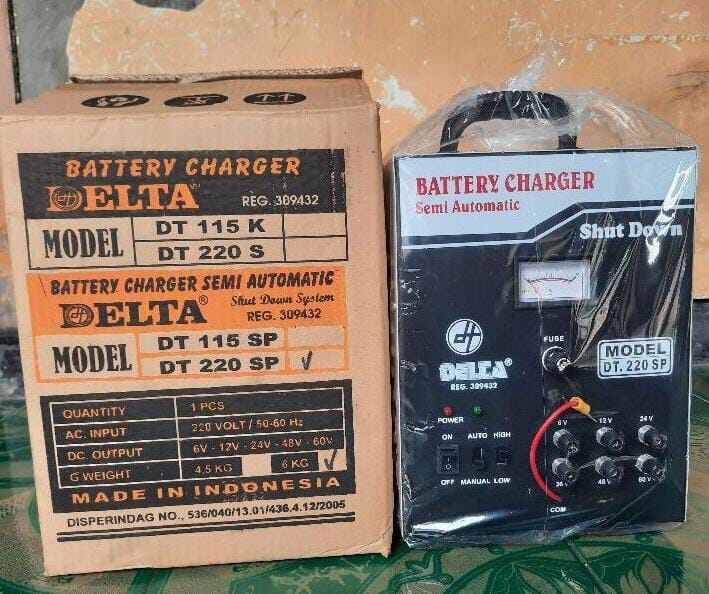CHARGER ACCU AKI MERK DELTA DT.220SP SEMI AUTOMATIC CHARGER AKI ...