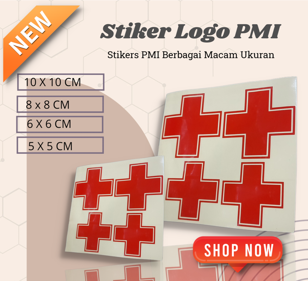 Stiker Logo PMI Berbagai Macam Ukuran 5 x 5 Cm 8 x 8 Cm | Lazada Indonesia