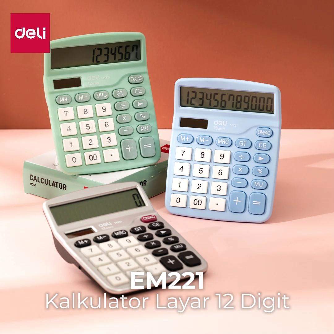 Deli Kalkulator Meja / Desktop Calculator Layar 12 Digit Warna Lucu ...
