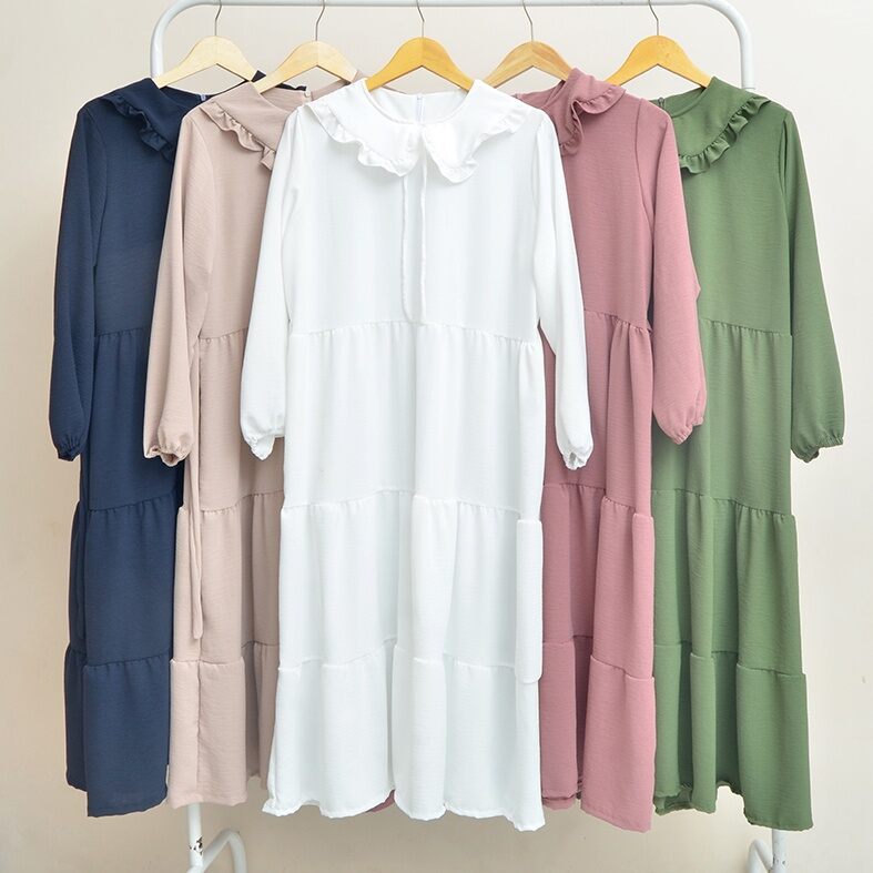 mididres bahan kringkel airflow gamis kekinian yang lagi viral | Lazada ...