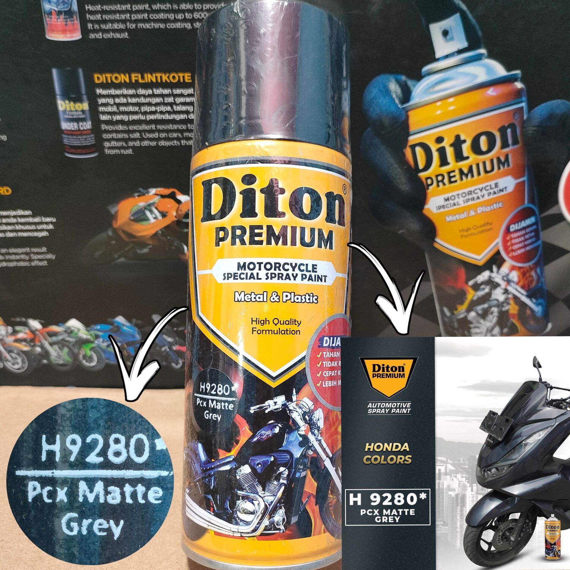 Diton Premium Pilox Pilok Cat Semprot Ready Berbagai Warna Grey Abu ...