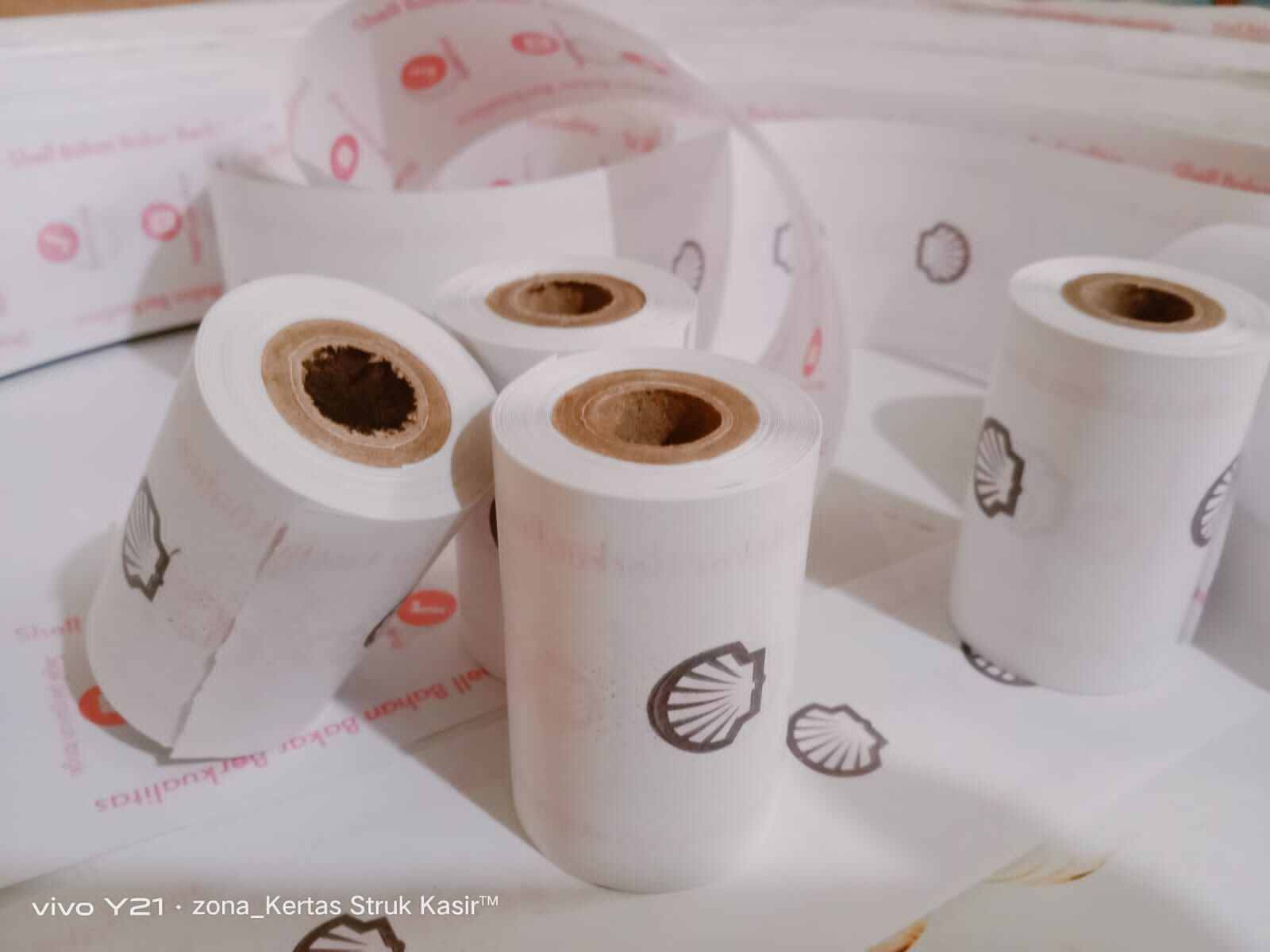 Kertas thermal roll logo Shell 58/57x40mm paket 10 roll struk Pertamina ...