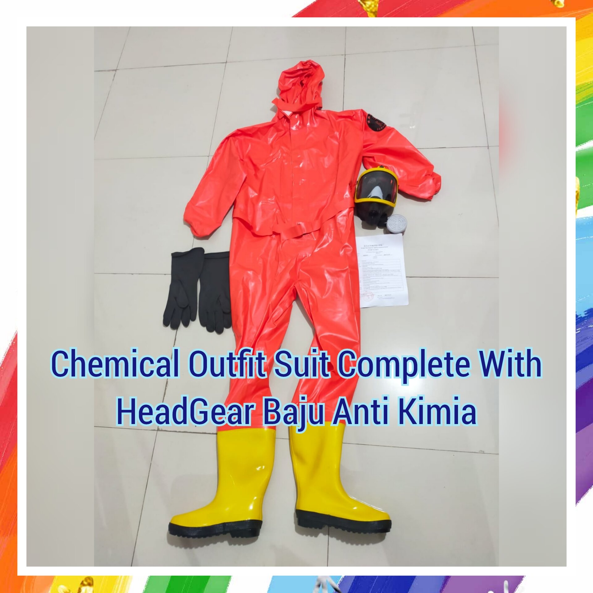 Chemical Outfit Suit Complete With HeadGear Baju Anti Kimia | Lazada ...