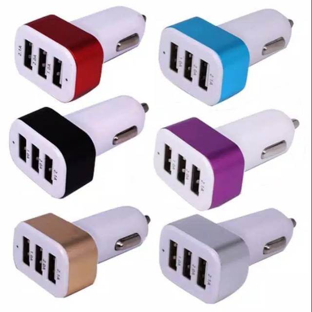 ADAPTOR CAR MOBIL CHARGER CARGER COLOKAN PORT 3 IN 1/ BATOK CAS CASAN ...