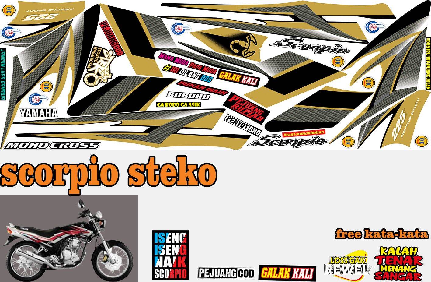 stiker striping scorpio steko tangki kotak | Lazada Indonesia