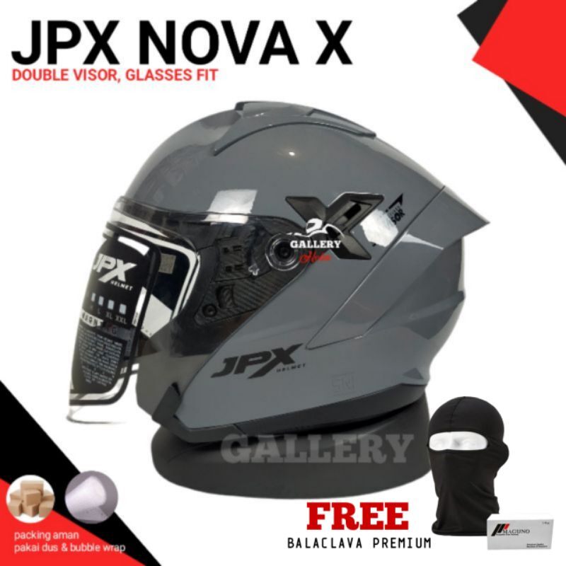 HELM JPX NOVA X DARK GREY GLOSSY | MODEL NJS KAIROZ | Lazada Indonesia