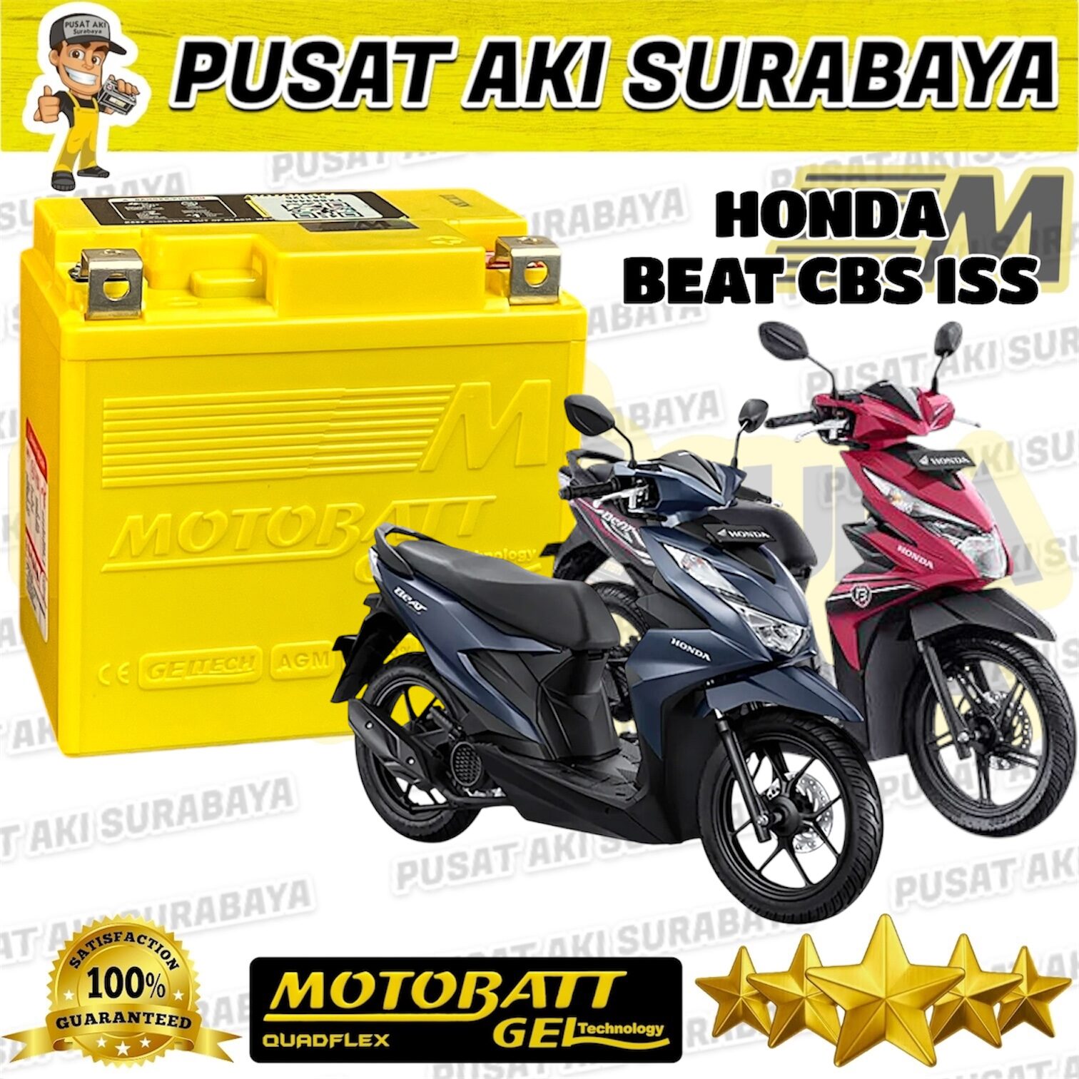 ACCU BEAT CBS ISS BARU MOTOBATT MTZ6S NEW SCOOPY FAZZIO STYLO 160 ...