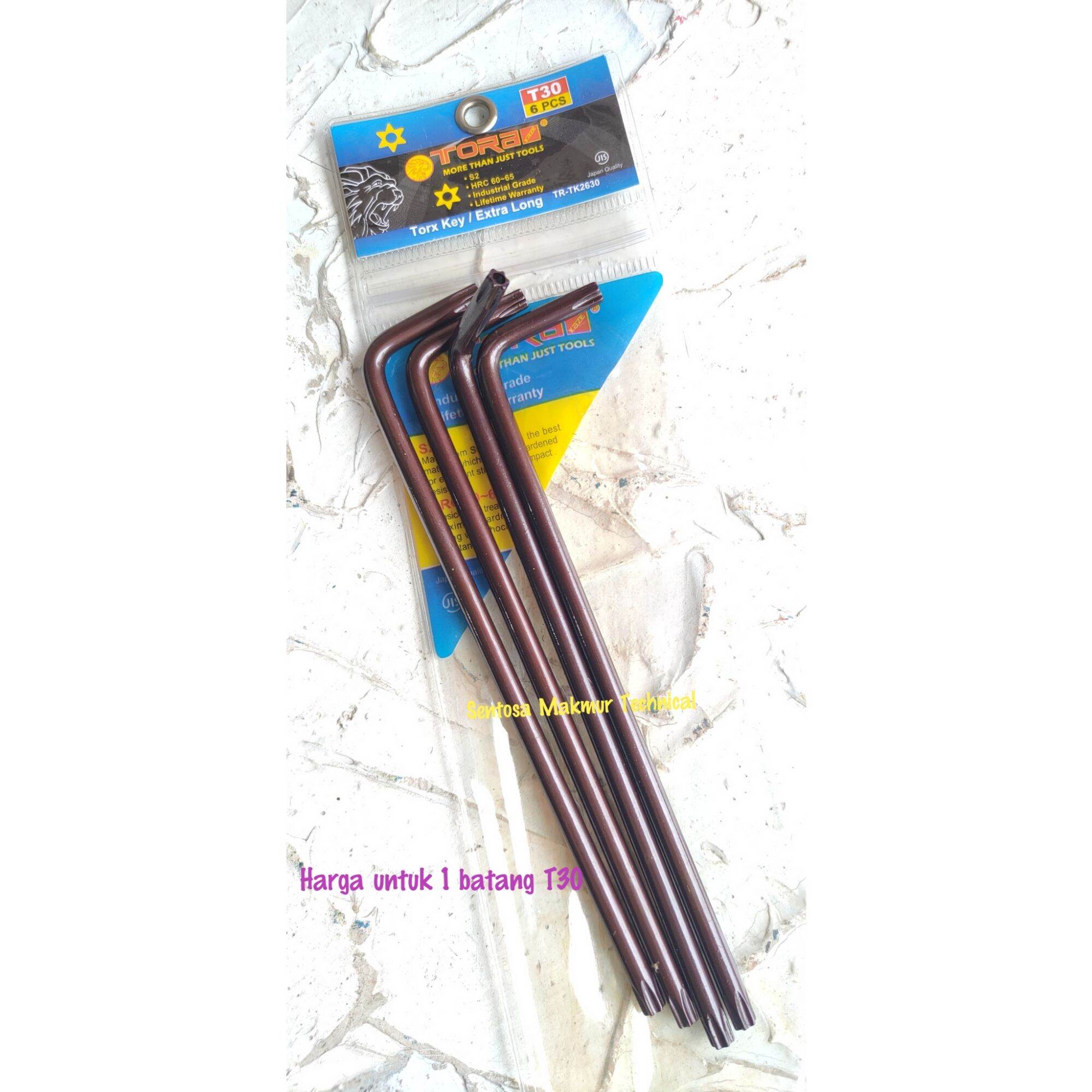 TORA T30 Kunci L Bintang Bunga Lubang Panjang Torx Key Extra Long ...