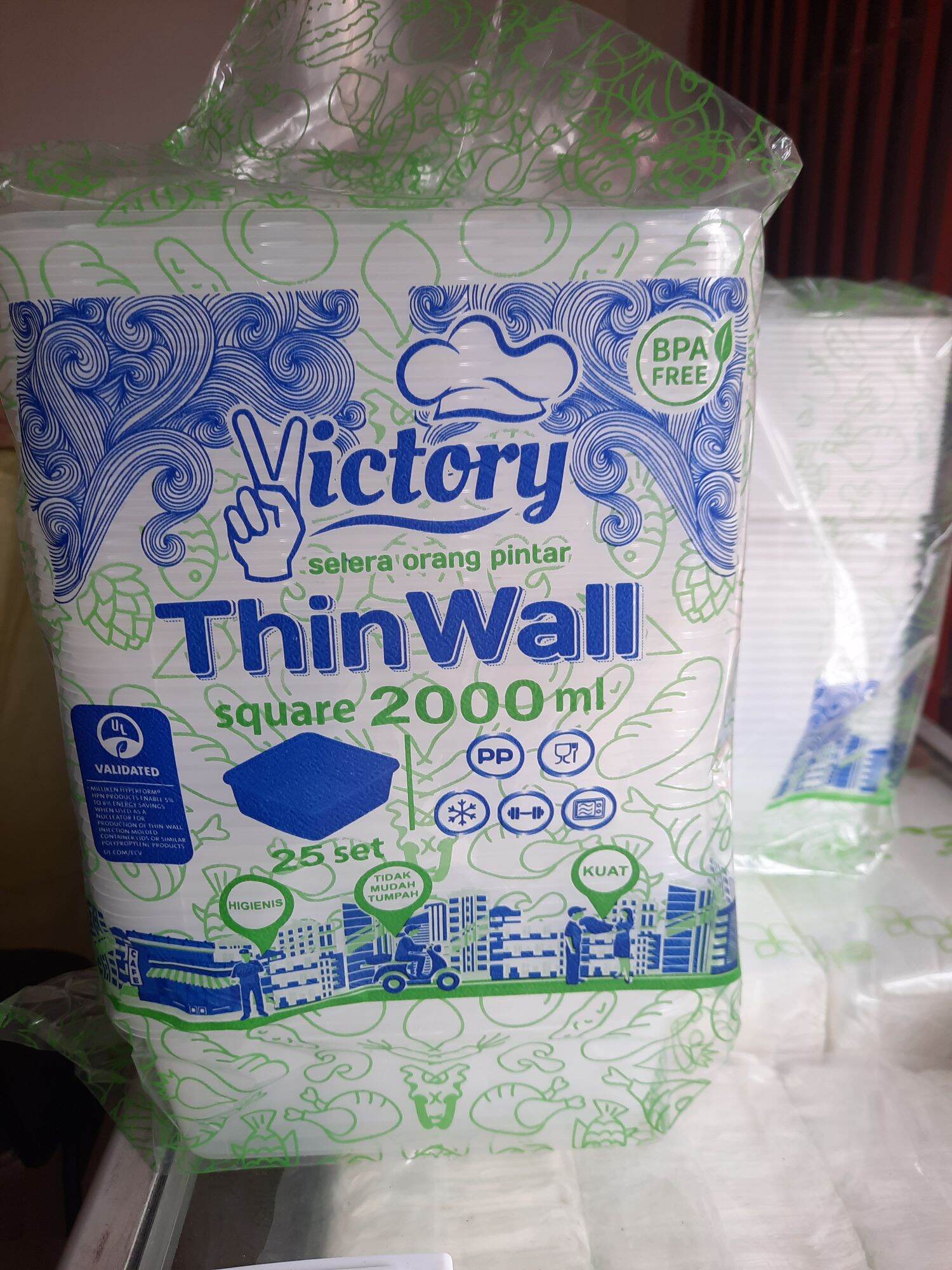 Victory, thinwall kotak (square), ukuran 2000ml, isi 25 set | Lazada ... Victory, thinwall kotak (square), ukuran 2000ml, isi 25 set | Lazada ...