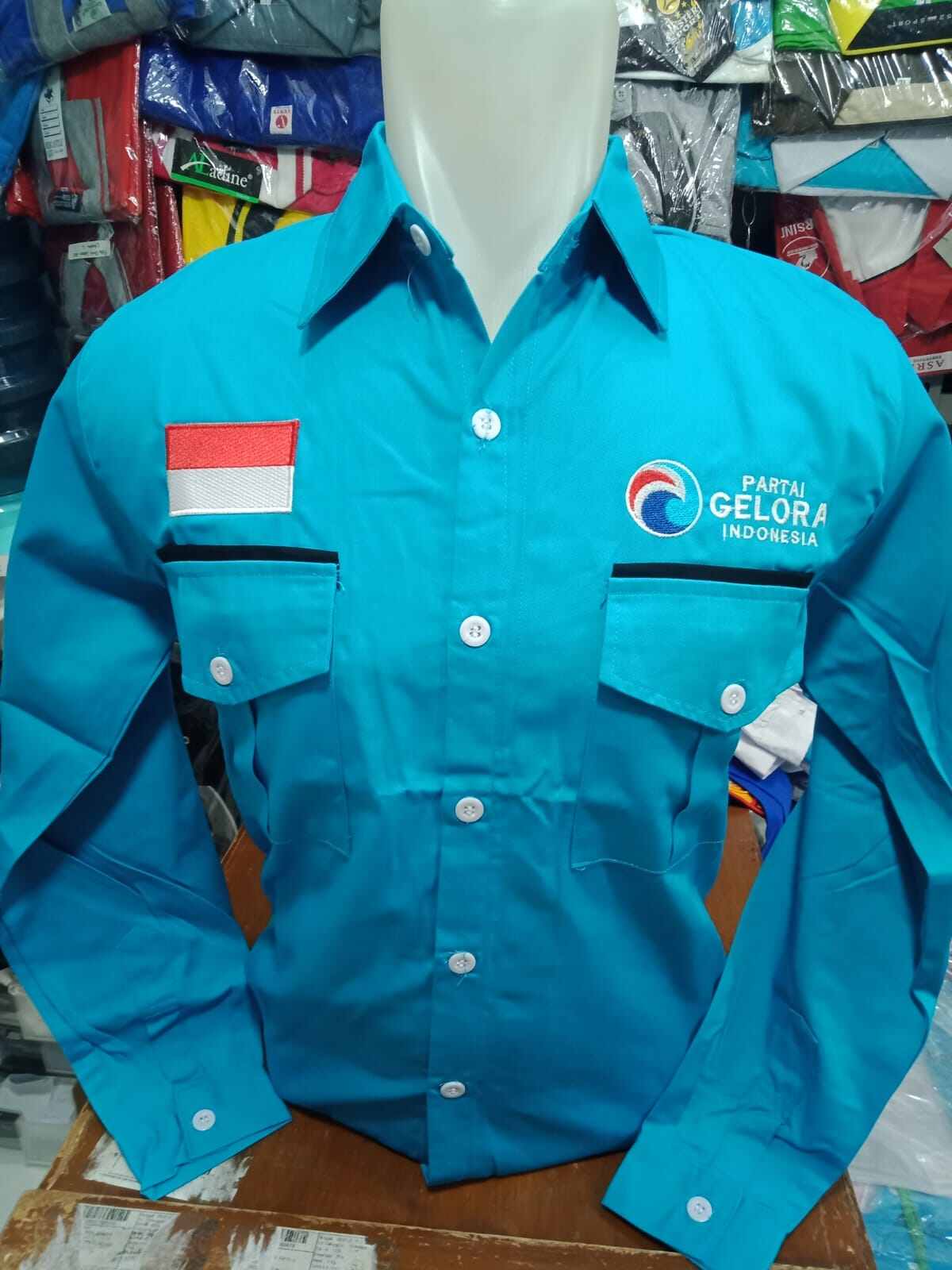 Kemeja partai GELORA Lengan panjang logo bordir | Lazada Indonesia