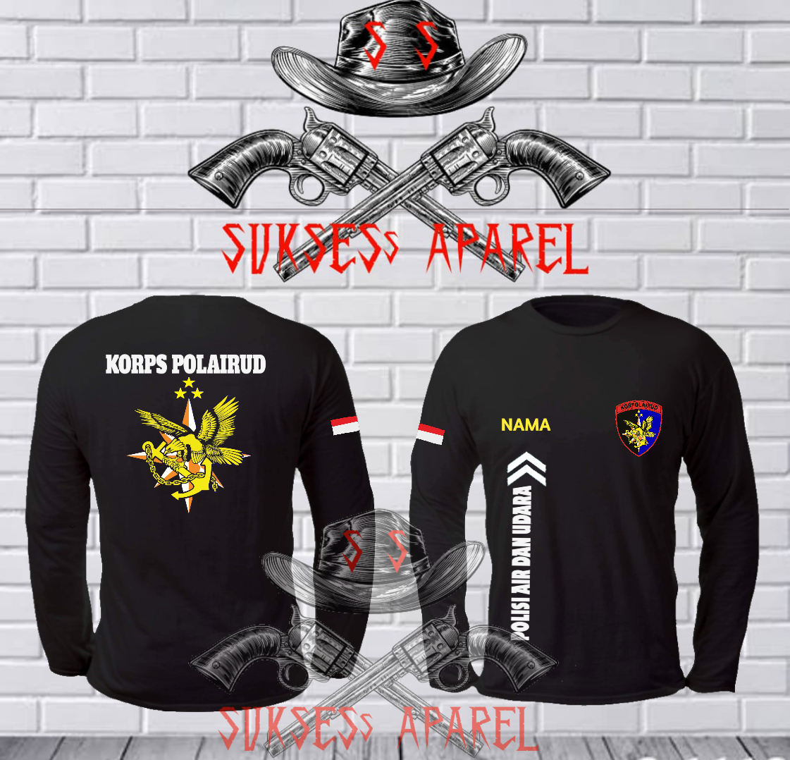 kaos korps polairud lengan panjang/polisi air dan udara/polri | Lazada ...
