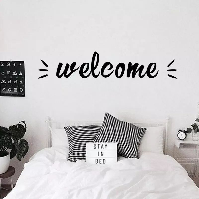 0Wall Sticker Stiker Dinding Welcome Sekamat Datang Custom Kamar Tidur ...