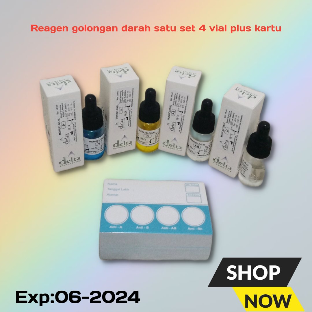Reagen Golongan darah satu set 4 vial plus kartu Delta | Lazada Indonesia