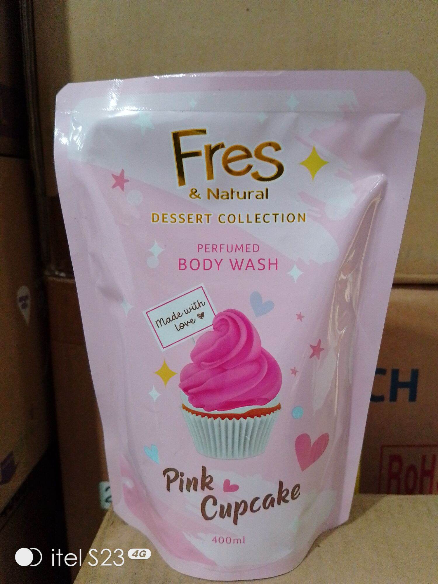Fresh & Natural Sabun Mandi Cair Pink Cupcake Pouch 400ml | Lazada ...