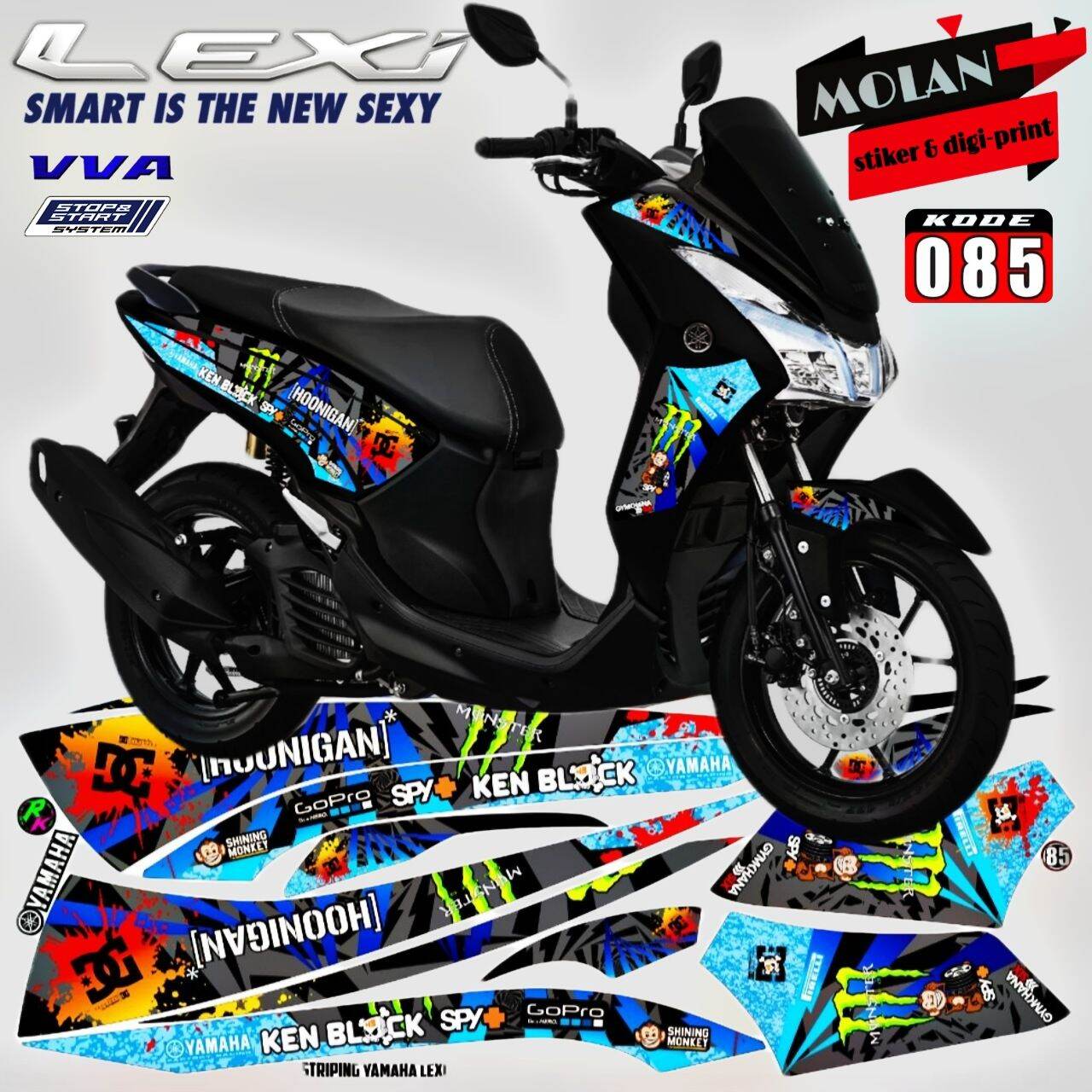 Decal Sticker Striping Variasi Yamaha LEXI 125 | Decal Lexi | Striping ...