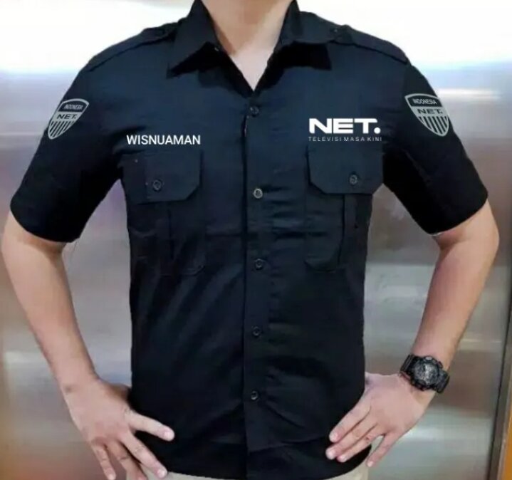 Kemeja Seragam Bordir crew net tv ( Premium ) | Lazada Indonesia