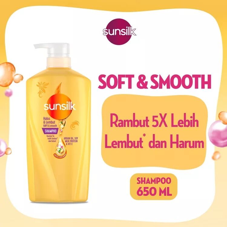 Sunsilk Shampoo Soft & Smooth 650ml / Sunslik Botol Kuning 650 ml ...