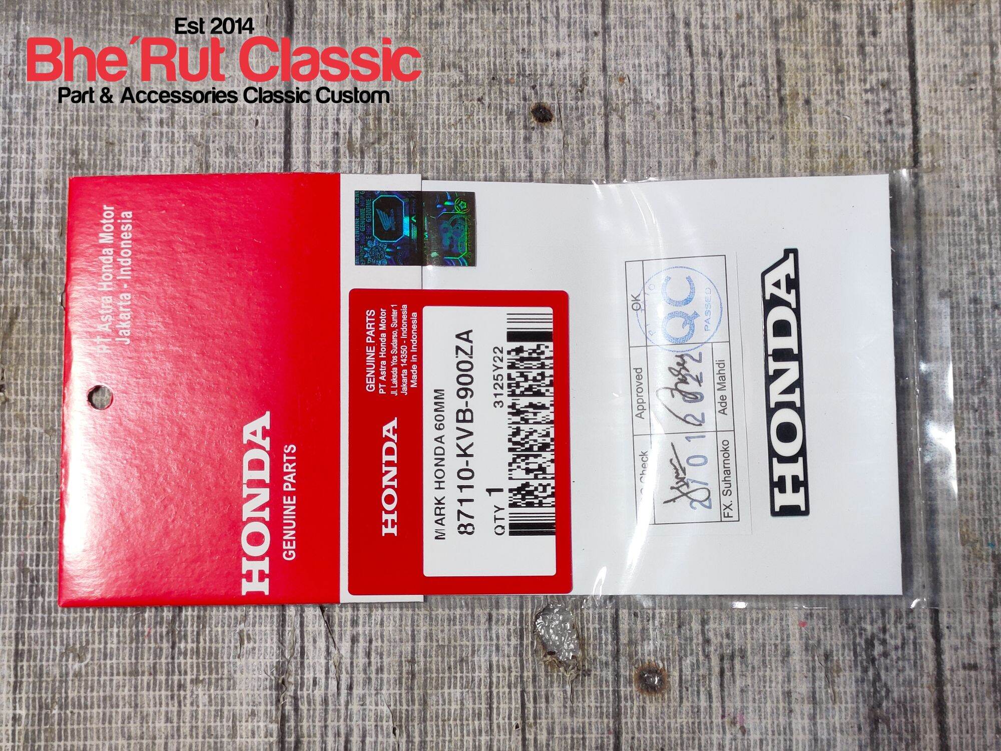 Sticker Label "HONDA" Motor Honda Ori AHM 87110-KVB-900ZA | Lazada ...