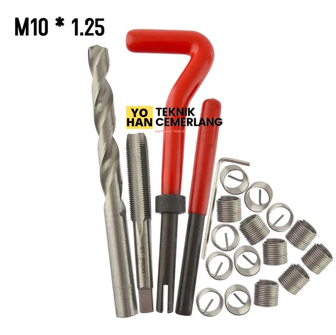 Thread Repair Kit Set Recoil M10 x 1.25 Alat Perbaikan Drat Baut 14 ...