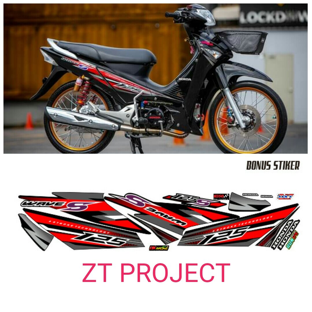 striping wave 125 tgailand merah | Lazada Indonesia