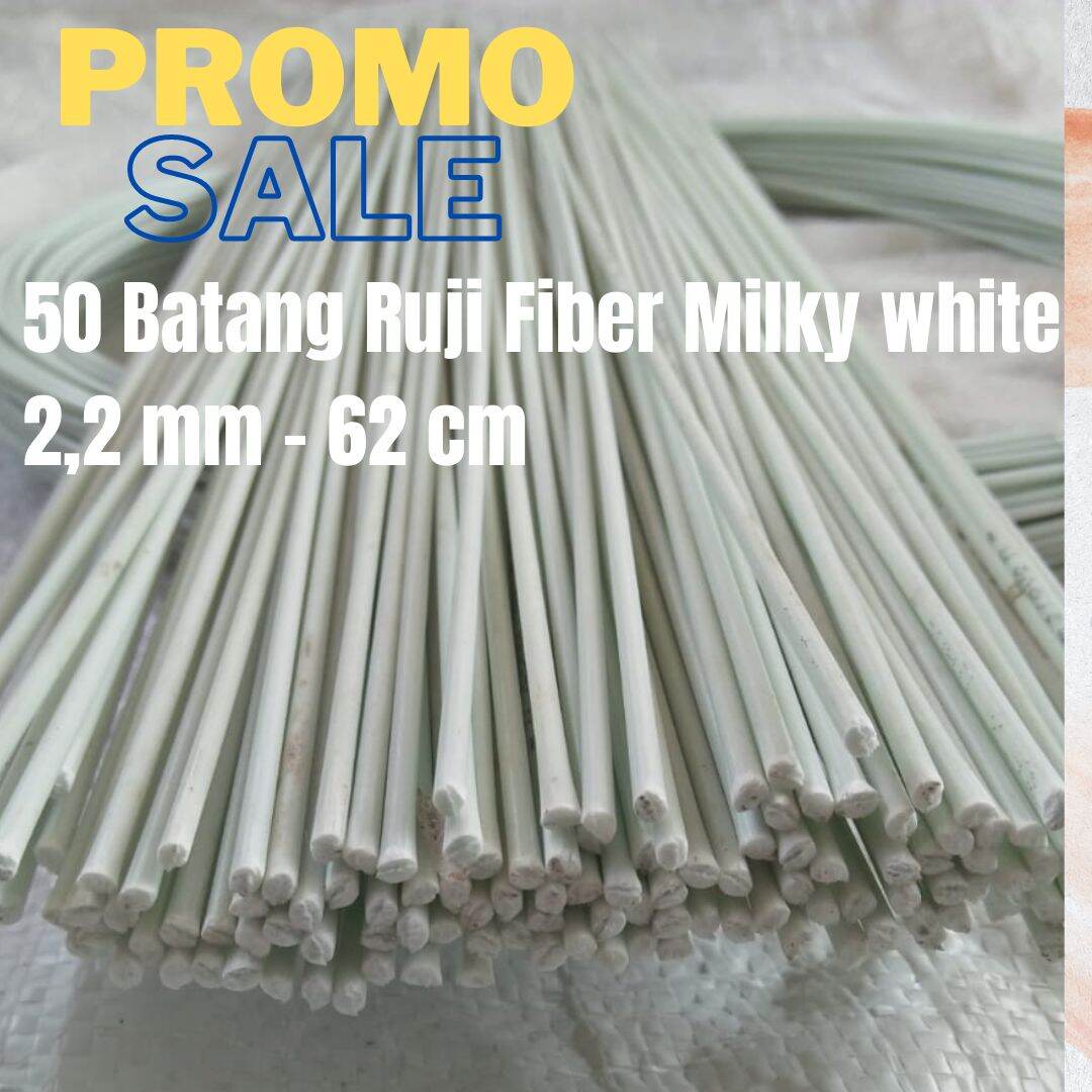 Ruji Jeruji Fiber 2,2mm Putih susu 50 Batang Panjang 62 cm Ruji untuk ...