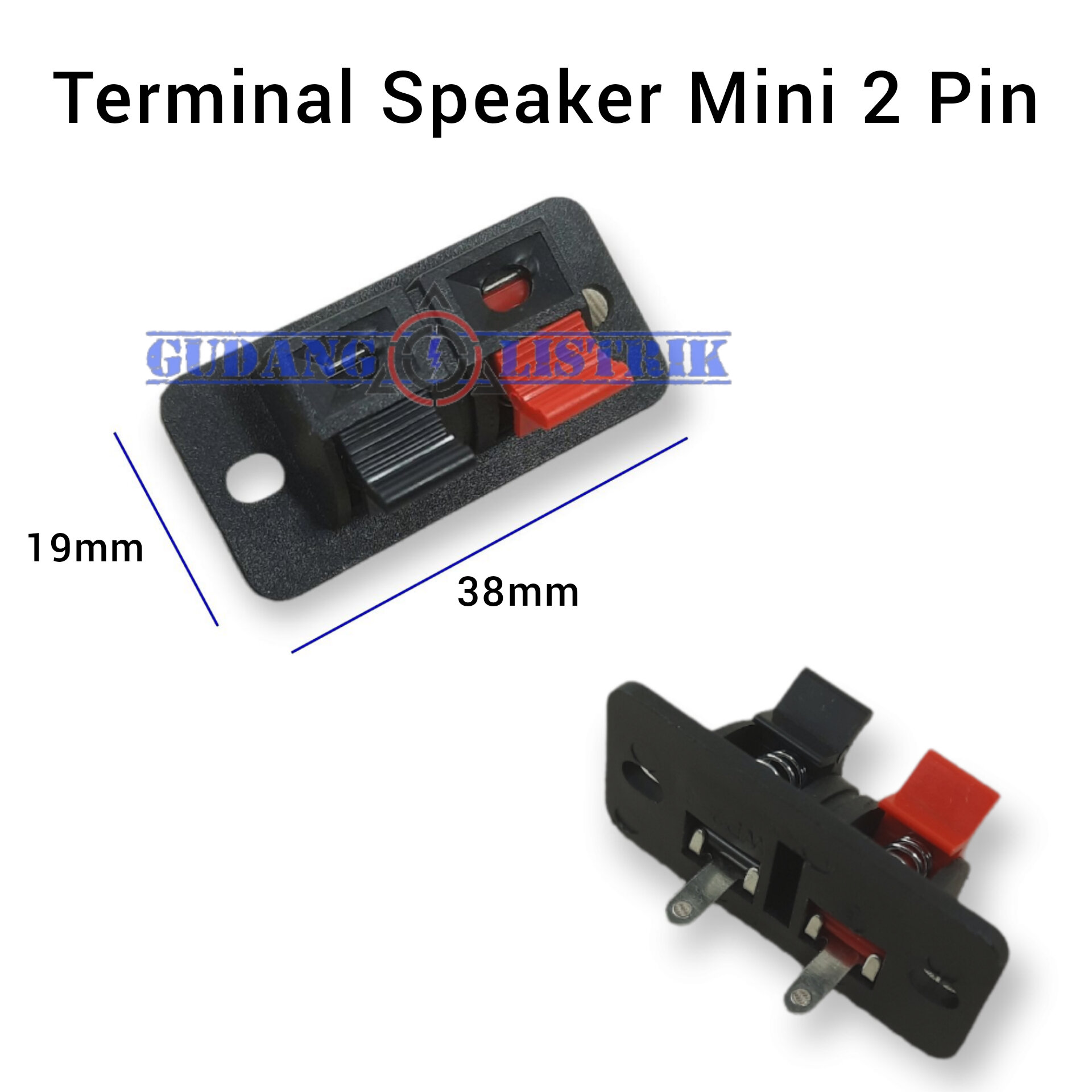 Terminal Jepit Speaker Mini 2 Pin Socket Speaker 1 Channel Mono ...