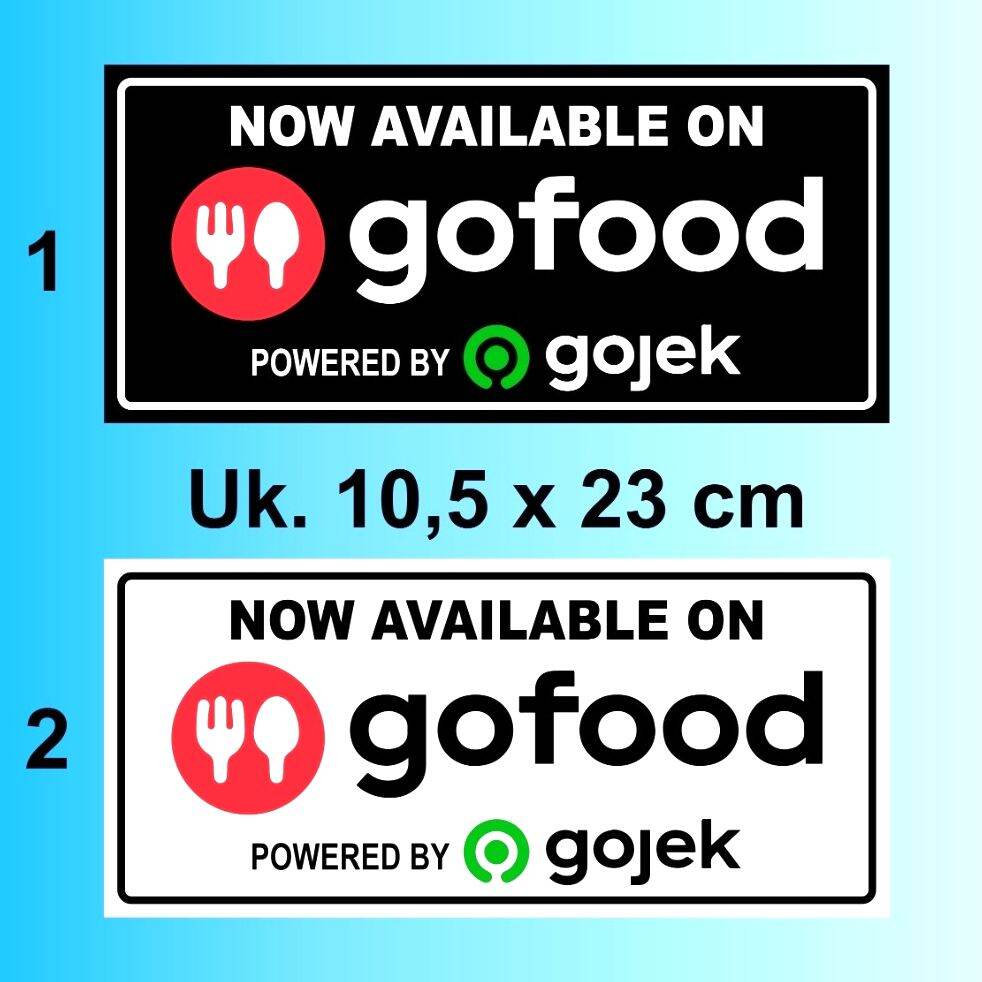 Stiker vinyl 10x20cm Makanan POWERED BAU OJOL GOFOOD sign Rambu k3 ...