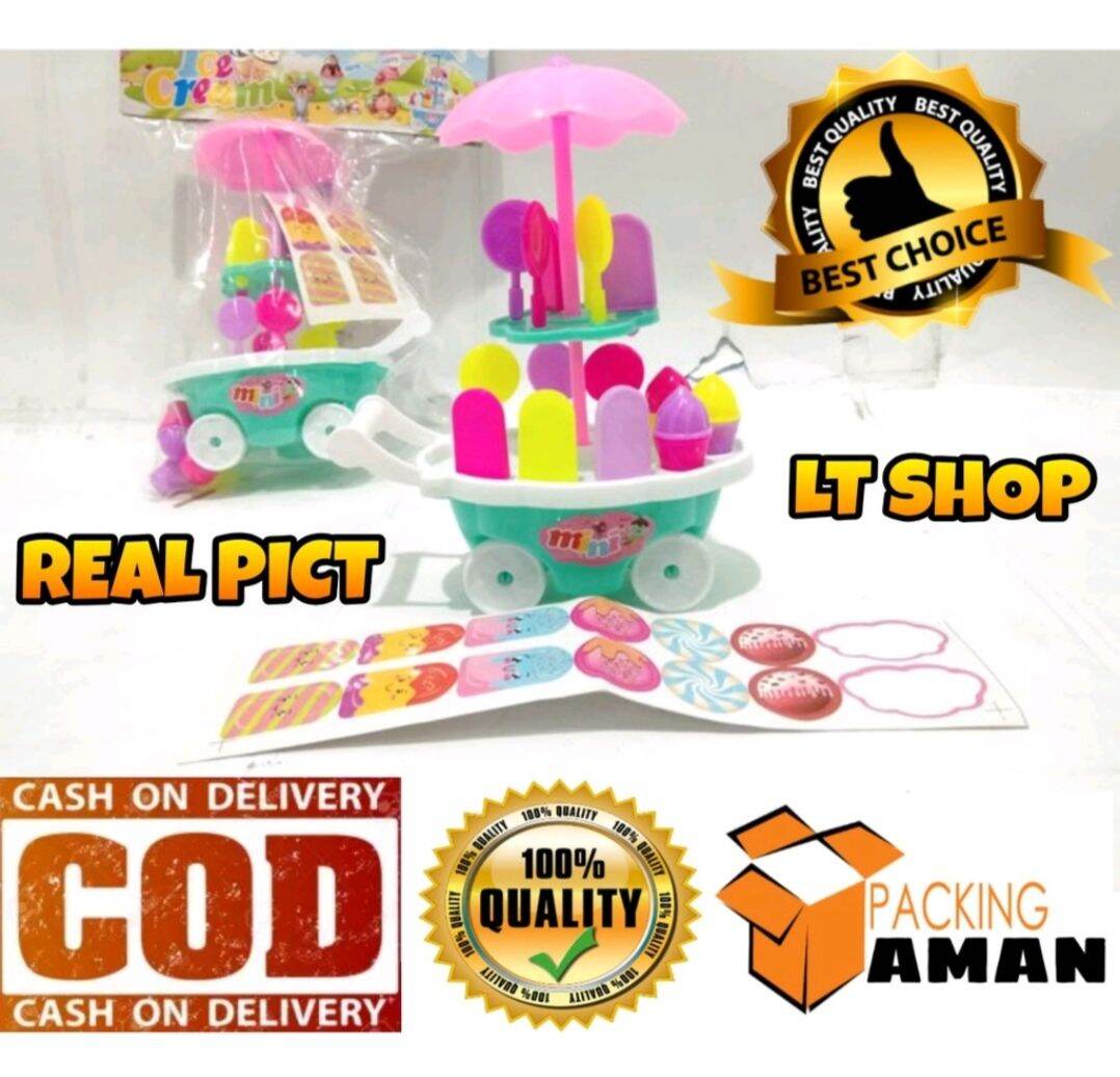 FI526 Mainan Anak Perempuan Permen Es Krim Kecil Trolli Trolley Ice ...