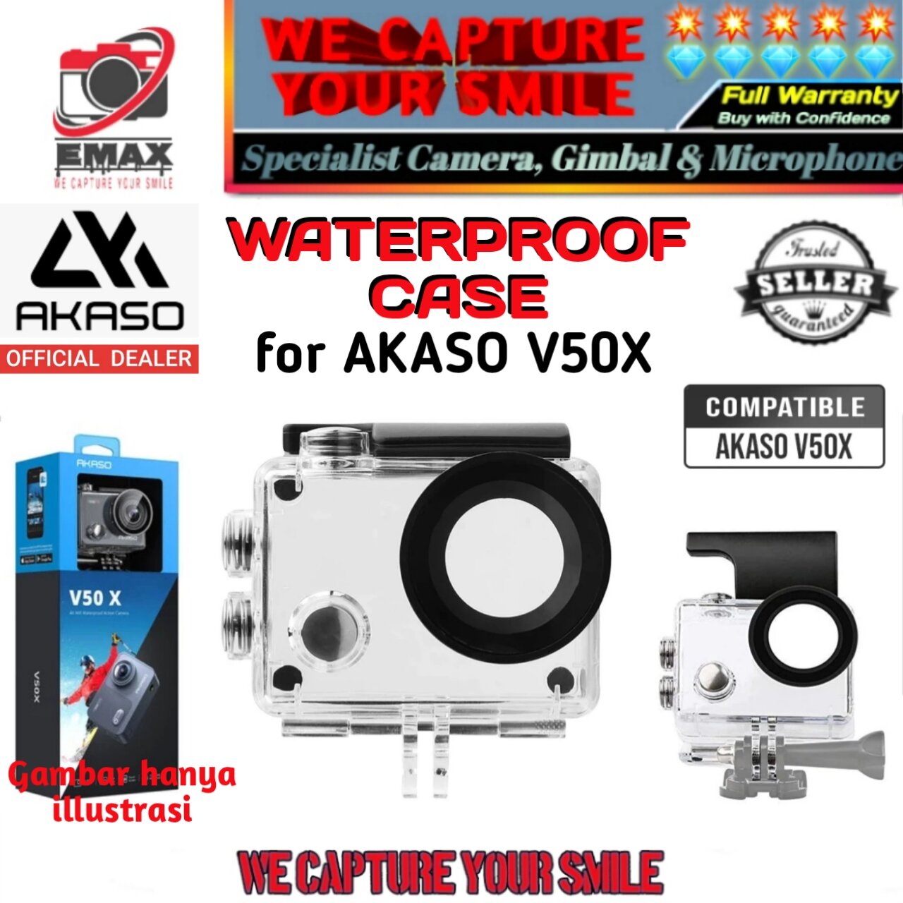 AKASO V50X Waterproof Case Action Camera Underwater Housing Casing Actioncam Akaso V50 X Kamera ...
