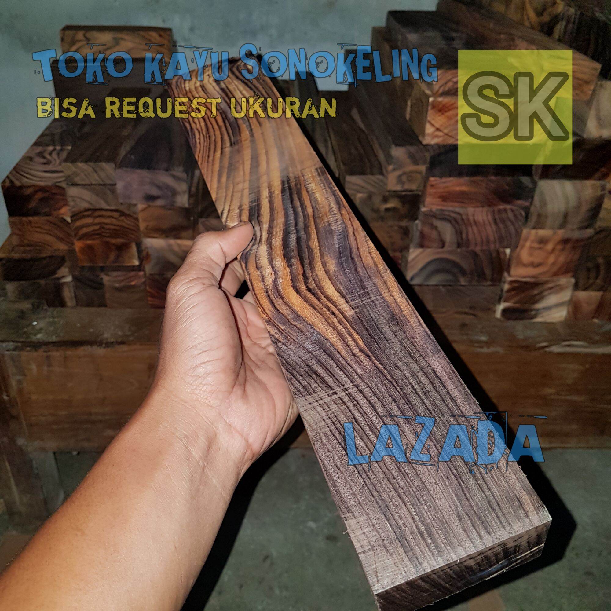 kayu sonokeling full galih ukuran 4x7x40 bisa customsize | Lazada Indonesia
