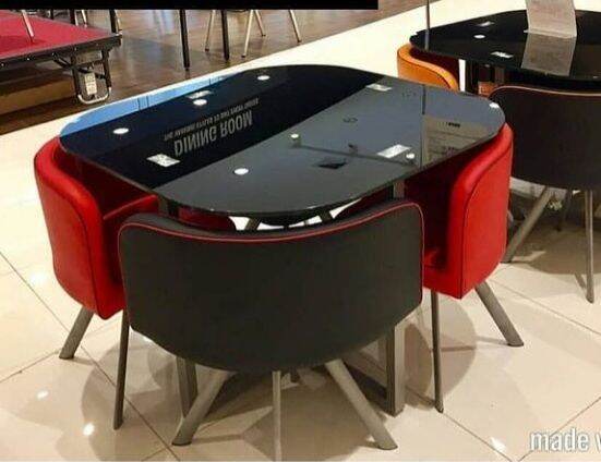 Meja makan informa dutton merah red meja makan modern meja makan set 4 ...