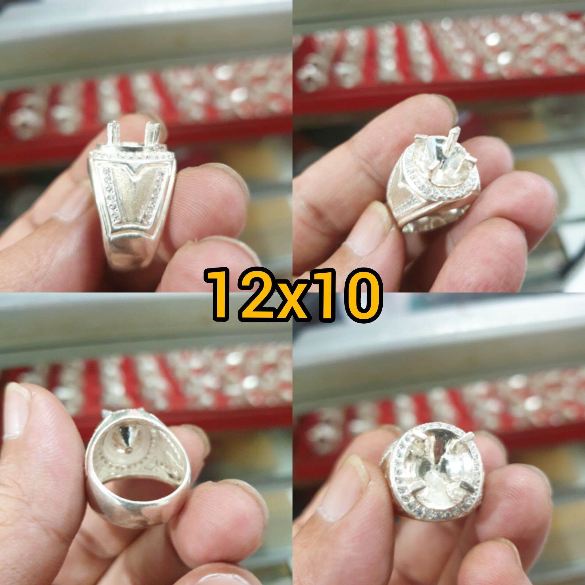 Ring perak/emban perak cocok untuk batu kalimaya batu akik batu mulia ...