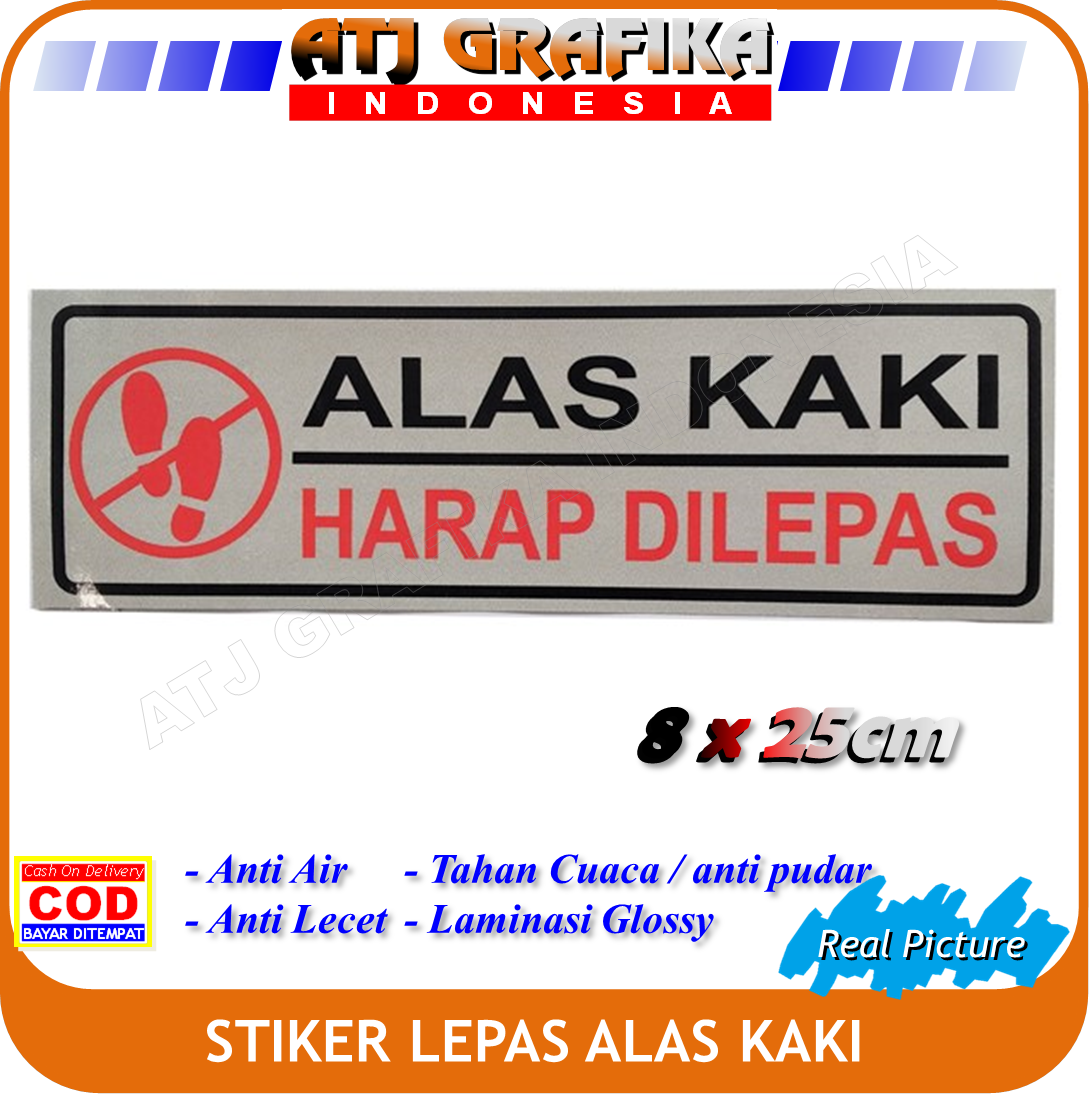Stiker alas kaki harap dilepas sticker kebersihan lantai sandal sepatu ...