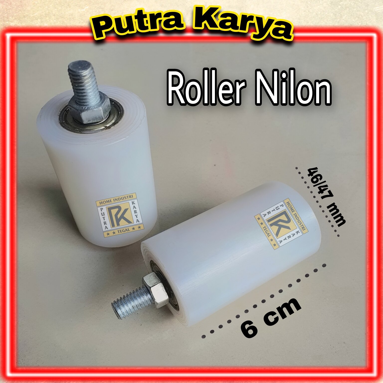 Roda Nilon Roller Besar Ukuran 46/47mm, Bearing Pintu Pagar Besi ...