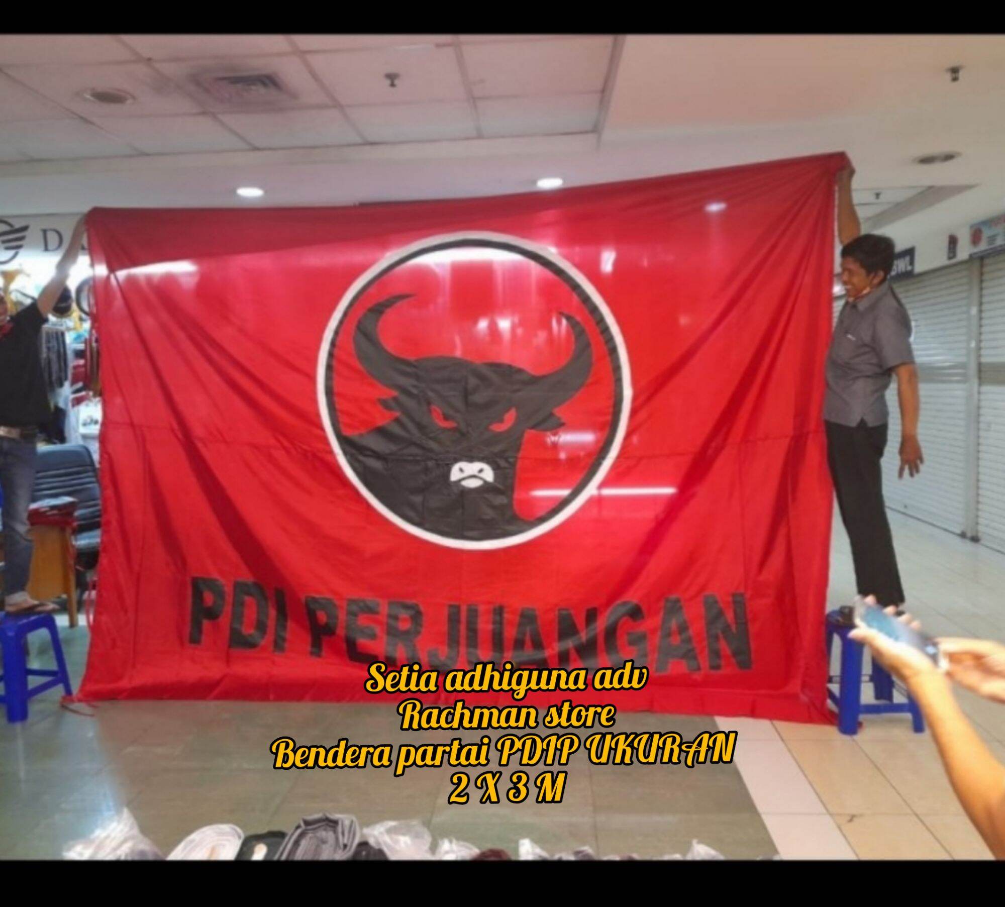 Bendera PDIP P ukuran big size | Lazada Indonesia