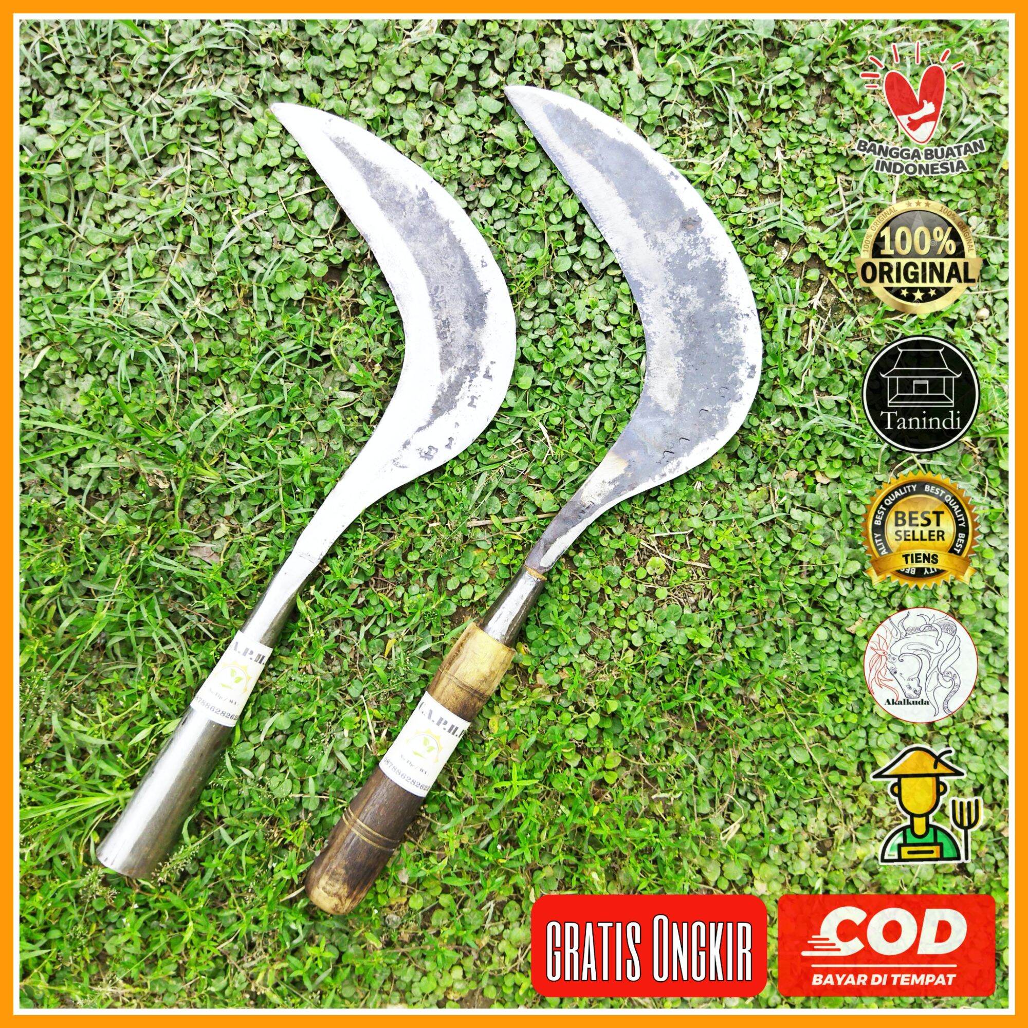 Sabit Rumput Baja Super Tajam Arit Gagang Besi Anti Copot Peralatan ...