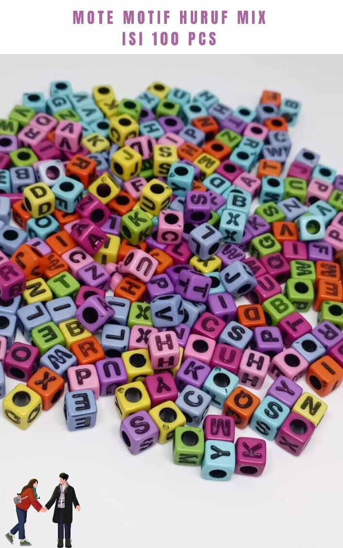 MOTE MOTIF HURUF ISI 100 PCS | Lazada Indonesia